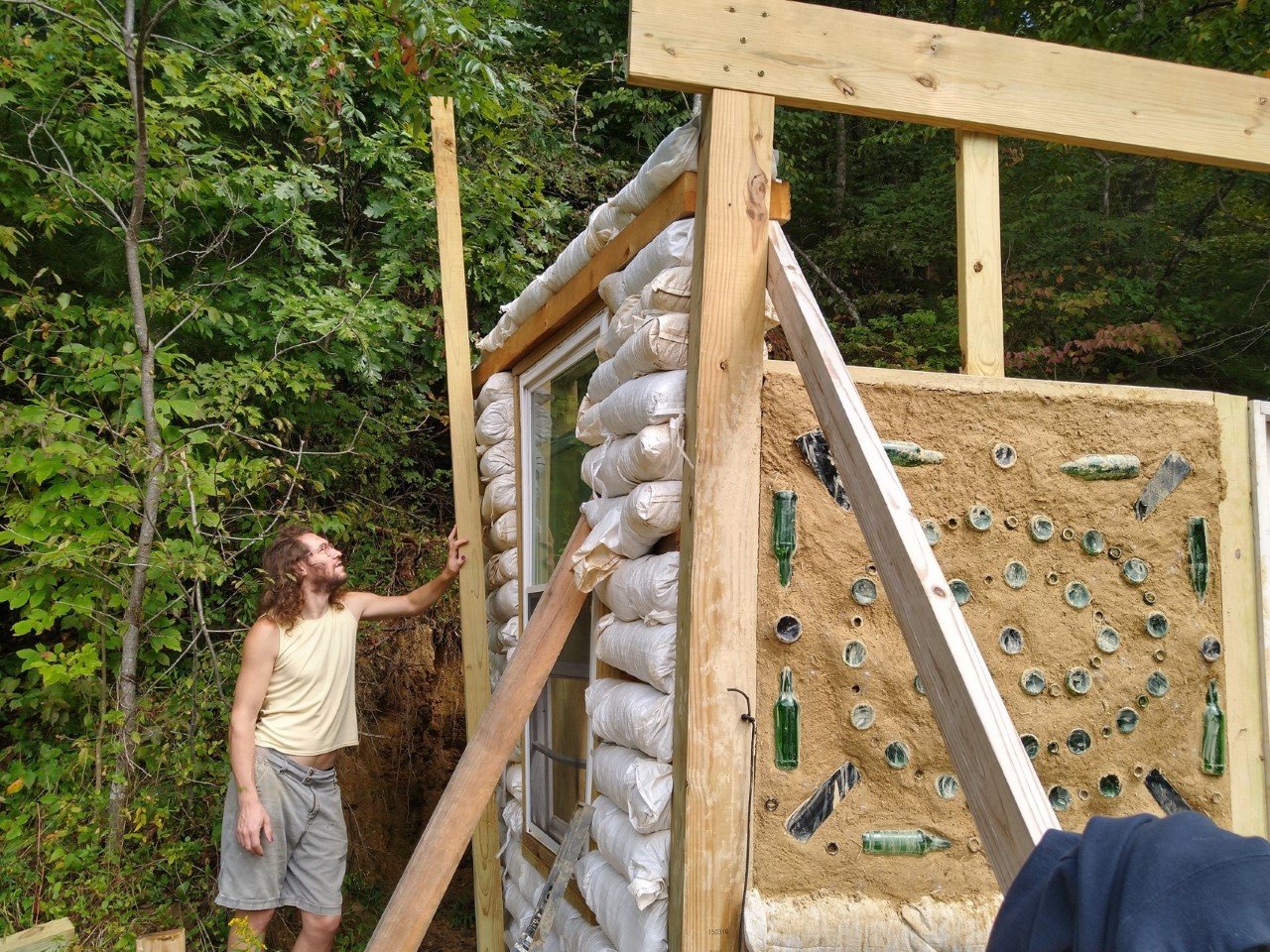 Battle of the Bulge - Fixing a Leaning Earthbag Wall | Sustainable Life ...